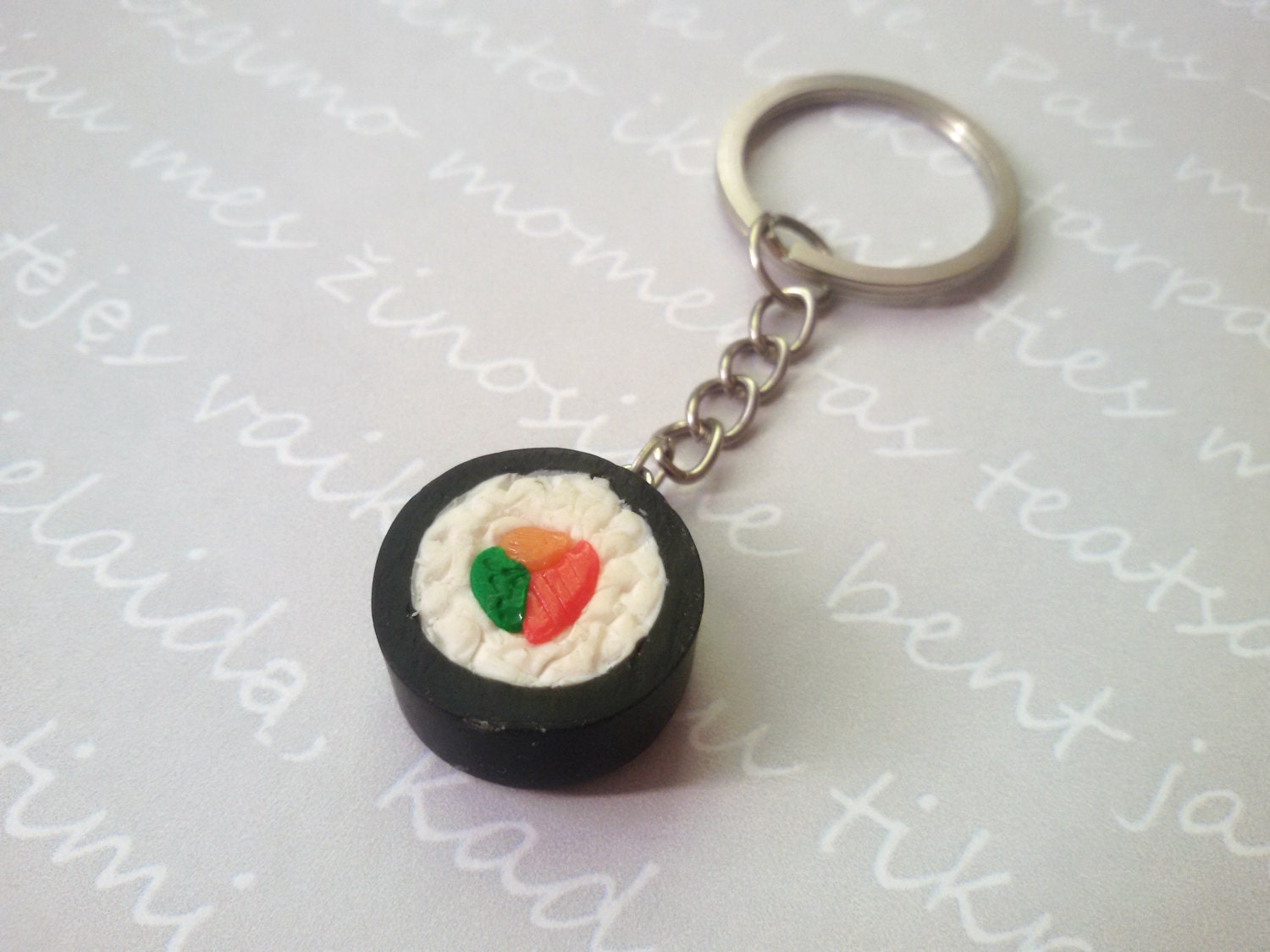 Sushi keychain Food necklace Food keychain Sushi necklace