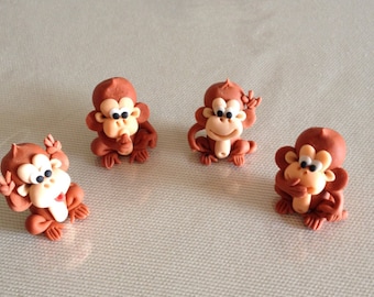 Polymer clay monkey | Etsy