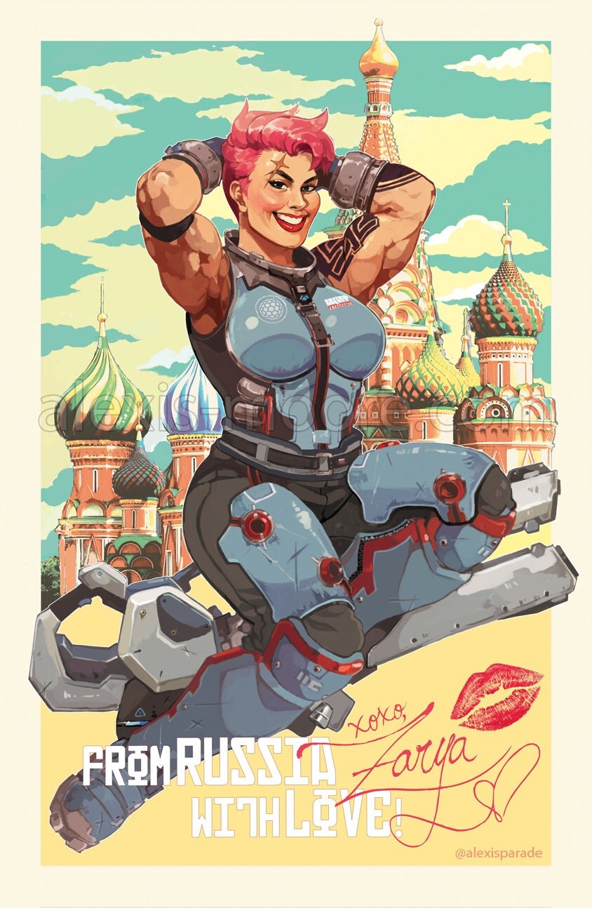Zarya Overwatch Pin Up Poster Print
