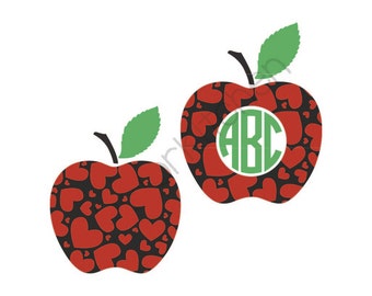 Heart apple svg | Etsy