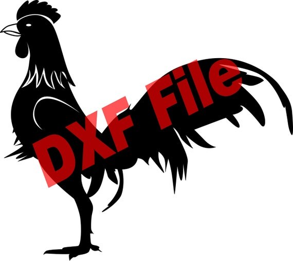 Format .dxf cock rooster CNC cutting file Vector by dxffile