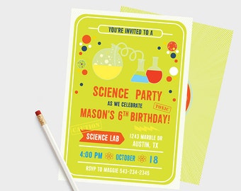 Science invitation | Etsy