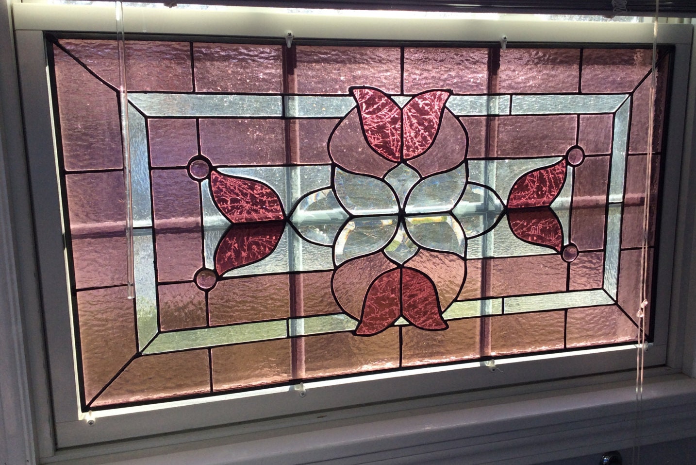 Stained glass window stained glass panel Rhapsody in Purple