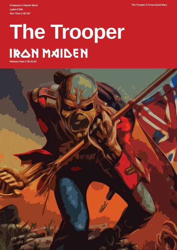 Iron Maiden Poster The Trooper Custom Band Posters Heavy