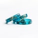 Turquoise Blue Resin Stacking Ring Gold Flakes Thin Faceted
