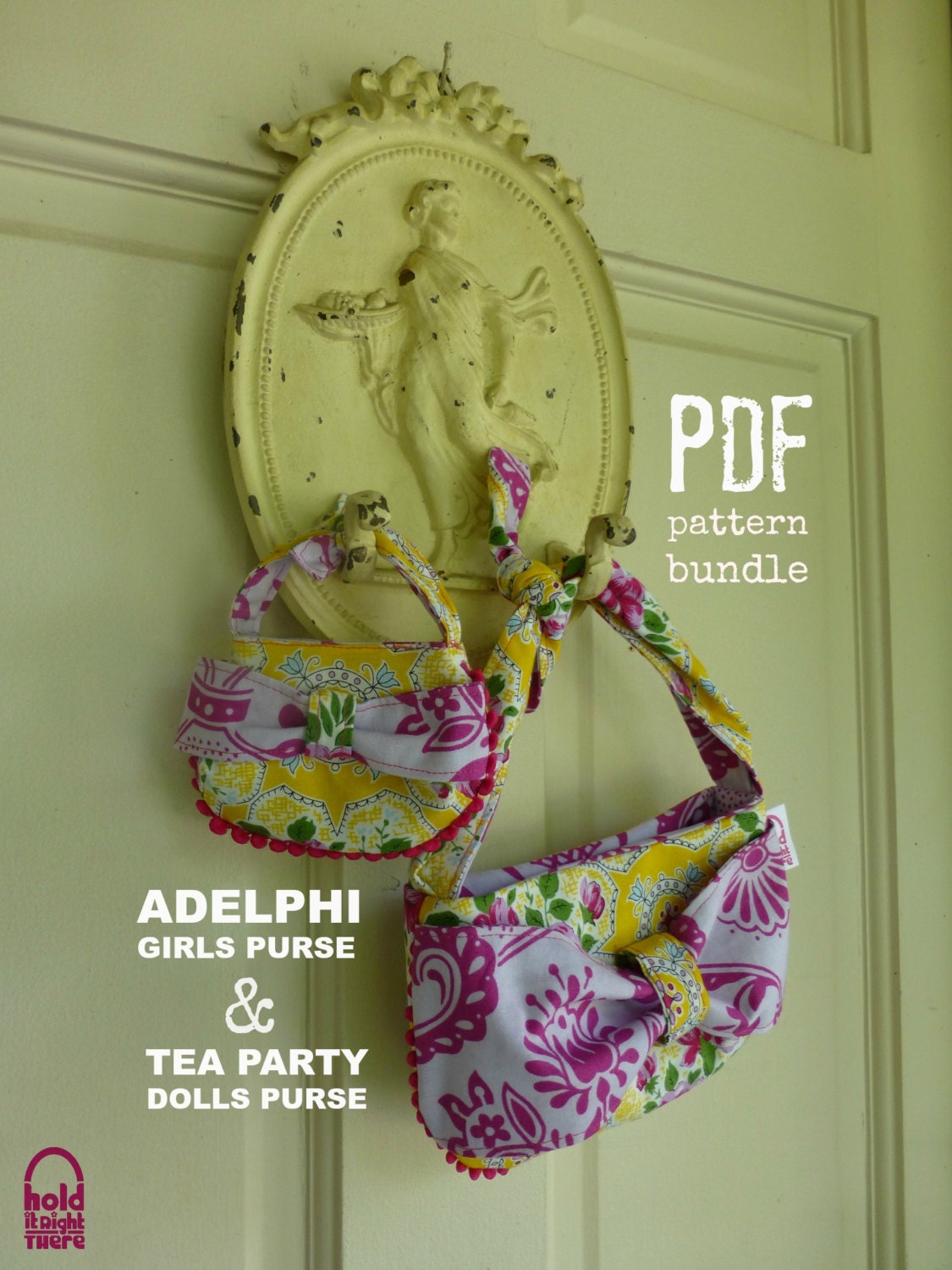 TWO PDF PATTERNS Matching Girls and Doll Purse Patterns