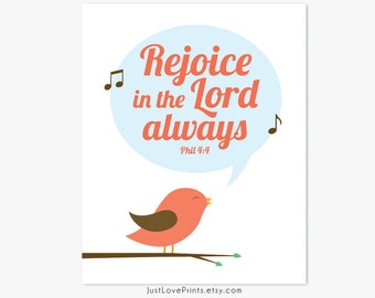 Items similar to Instant DOWNLOAD Chalkboard REJOICE in the Lord 5x7 ...