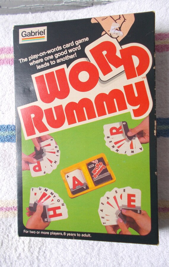 Vintage Word Rummy Card Game Gabriel 1980 by ShopHereVintage