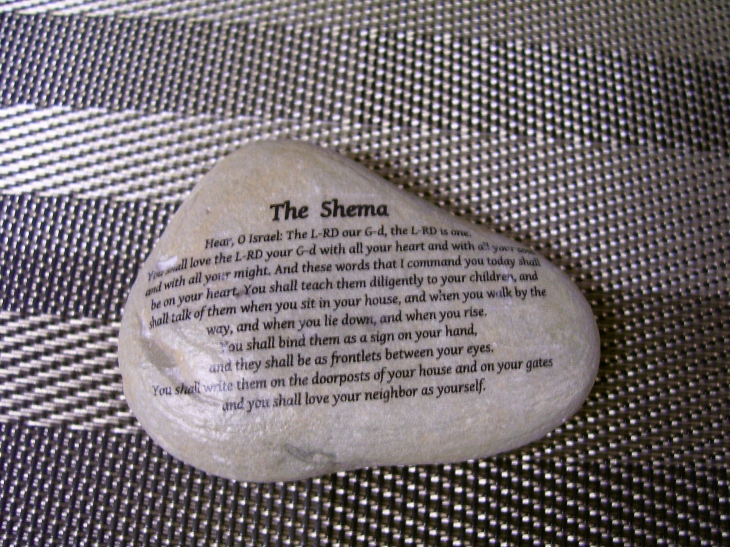 Messianic Shema Prayer Hebrew Jewish Stone Rock OOAK