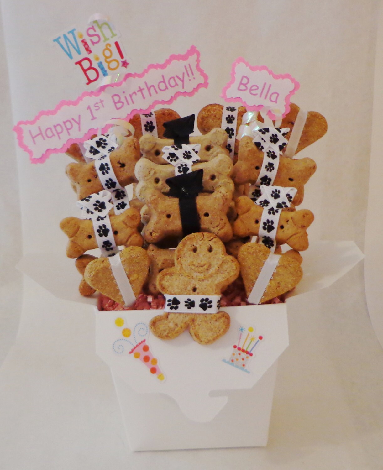 Personalized Dog Treat Birthday Gift Basket Dog Biscuits Dog Personalized Dog Treat Birthday Gift Basket Dog Biscuits Dog