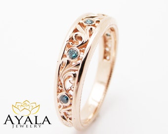 Ayala Jewelry Unique Engagement Ring Rose Gold by AyalaDiamonds