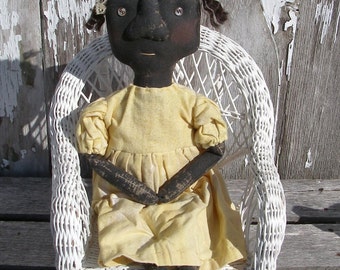 Primitive black doll | Etsy