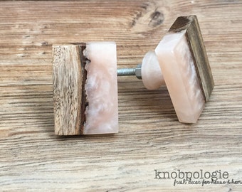 Rose quartz knobs | Etsy