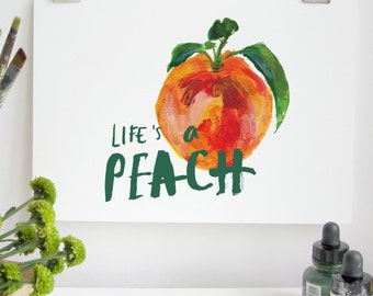 Peach print | Etsy
