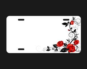Rose license plate | Etsy