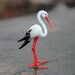Small Glass Stork bird Murano Gift Blown Stork Sculpture Art