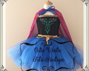 Items similar to Anna Tutu Dress with Cape - From the Disney movie ...