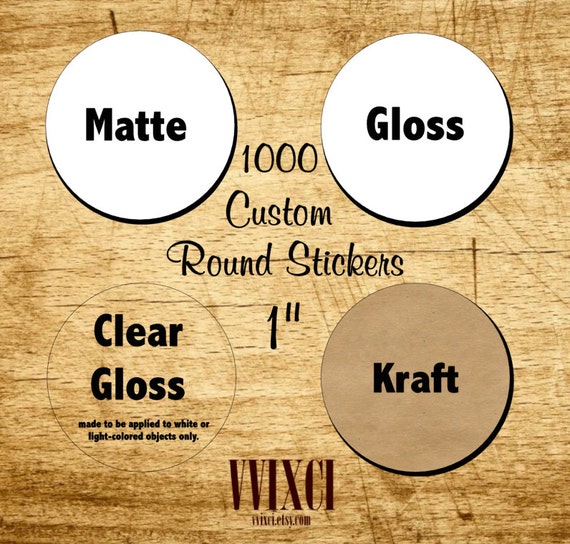 1000 1" Custom Round Stickers - Custom Clear Gloss Sticker - Custom ...