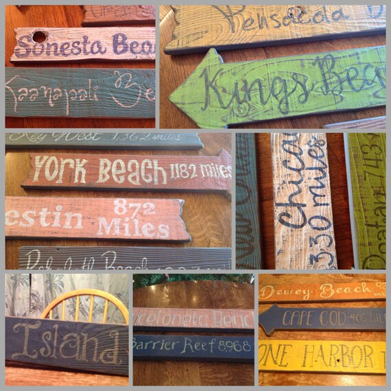 Outdoor Rustic Directional Signs Beach Directional Signs