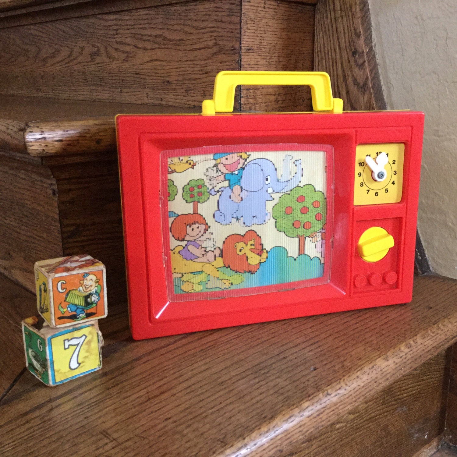 Vintage Wind Up TV Toy Wind Up Television 1970s Toy TV