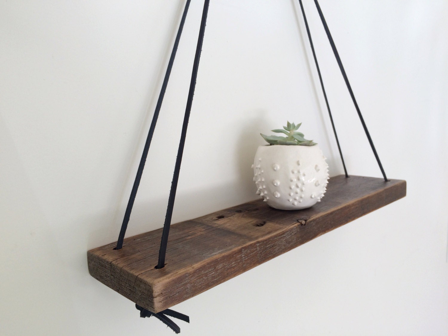 Barn Wood Swing Shelf Leather & Reclaimed Wood Urban Wood
