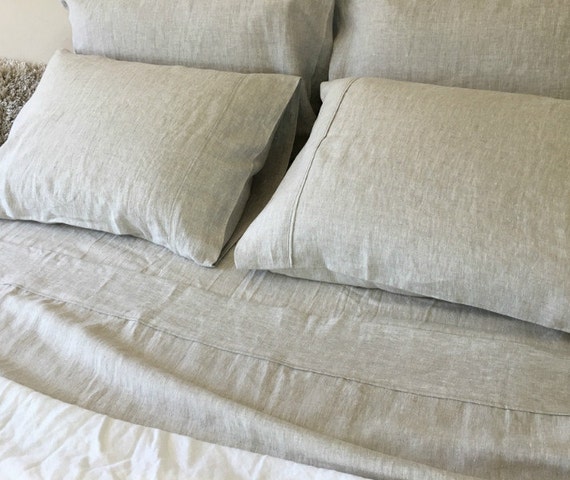 Natural Linen bed sheets linen bedding by CustomLinensHandmade