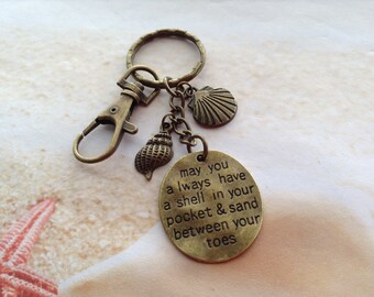 Sea shell keychain | Etsy