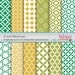 Green Moroccan Digital Paper Scrapbooking Paper 12x12