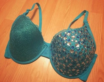 Items similar to Pink Rhinestone Bra on Etsy