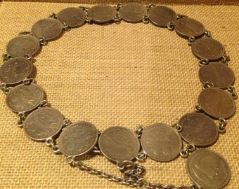 Vintage coin belt | Etsy