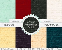 Unique french script paper related items | Etsy