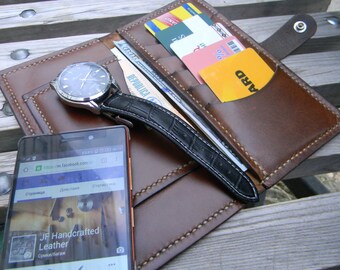 Leather long wallet | Etsy