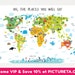 Unique Baby Gift Childrens World Map Poster Nursery Decor