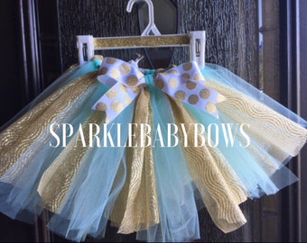 Items similar to TuTu Cute. Blue and Gold Tutu. Any Two color ...