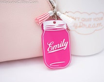 Unique mason jar keychain related items | Etsy
