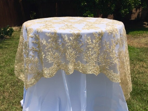 gold lace tablecloth gold table overlay lace table overlay