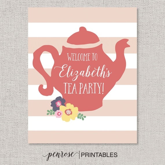 TEA PARTY SIGN Tea Party Birthday Sign Birthday Party Sign