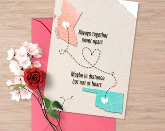Long distance card | Etsy