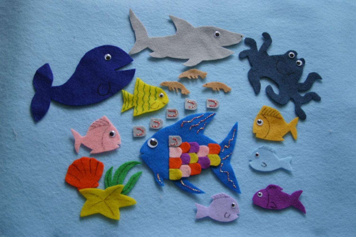 The Rainbow Fish Children Story Flannel board story felt