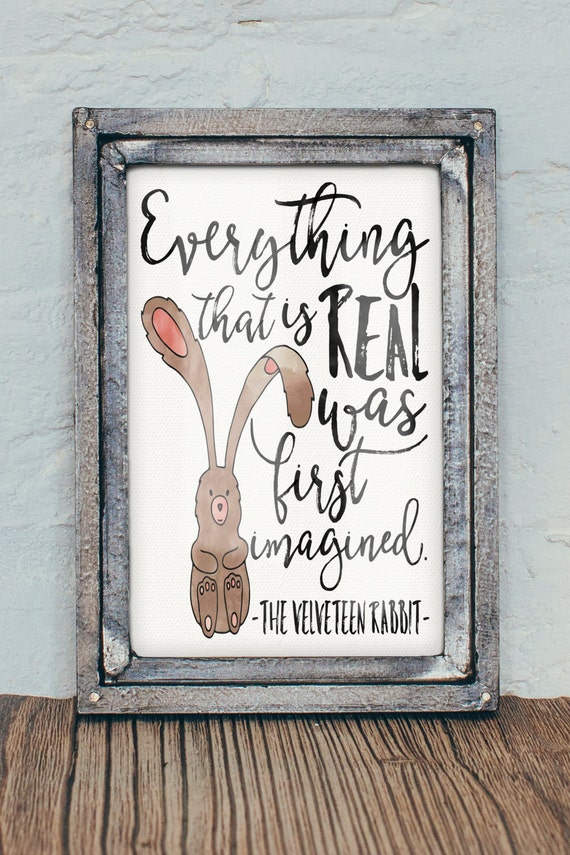 The Velveteen Rabbit 8x10 Watercolor Nursery Artwork Quote