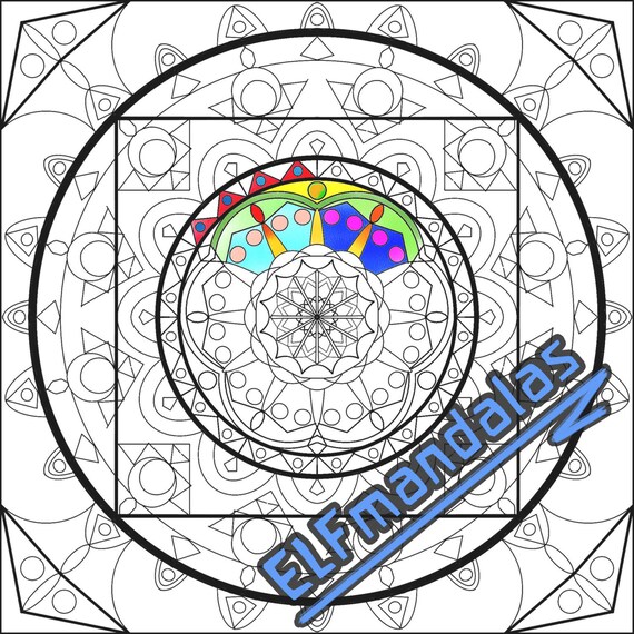 Mandala Coloring Page Gem Flower Printable Adult Coloring