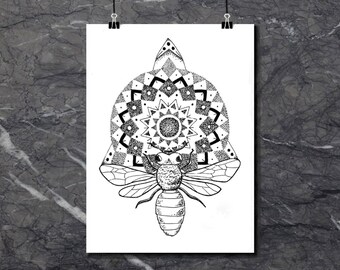 Bee mandala | Etsy