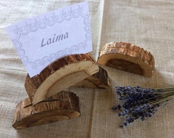 Items similar to 5 Wood table number holder, Rustic wedding decor ...