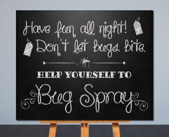 Wedding Bug Spray Sign Printable Wedding Sign Chalkboard