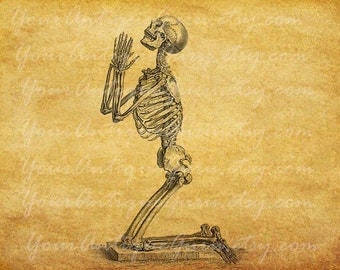 Praying skeleton | Etsy