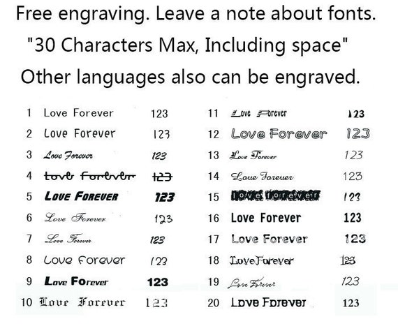 Laser Engraving Service Engraving Fonts