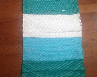 Items similar to Orange ,Gold ,Dark Green and Rust rag rug on Etsy