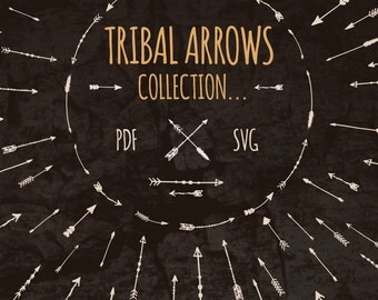 SVG Arrows 45 Tribal Arrows Curved Hand Painted Spear
