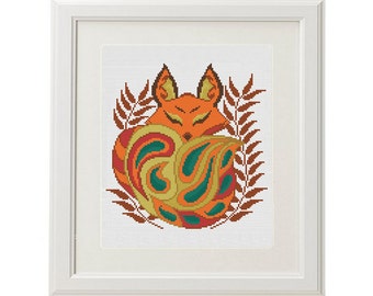 Fox cross stitch | Etsy