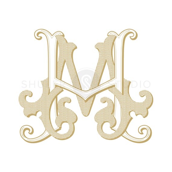 HM Monogram MH Monogram Vintage Monogram by ShulerStudio on Etsy